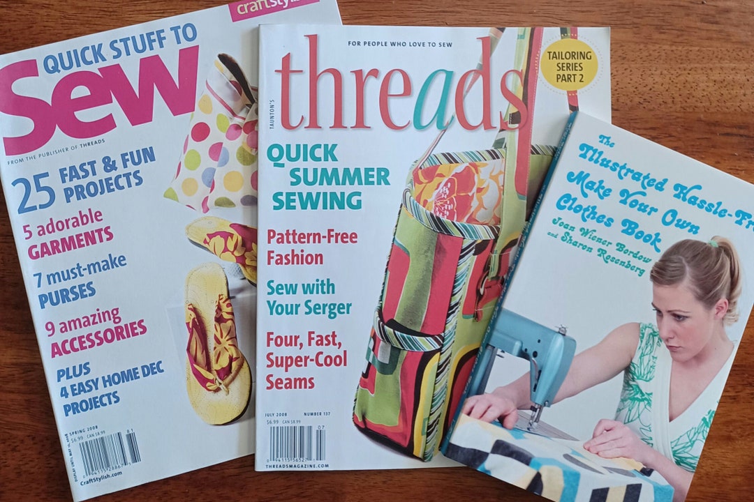 SEWING Lot of 3 Book and Threads Craftstylish Magazines/step by Step ...
