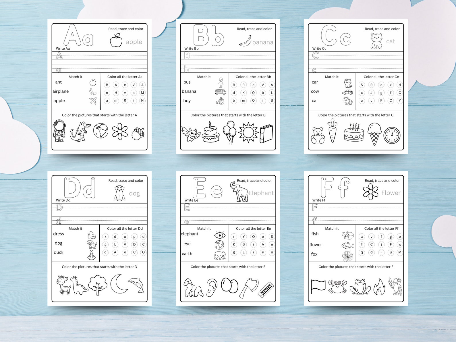 Uppercase Alphabet Tracing Practice Worksheet Letter Tracing ...