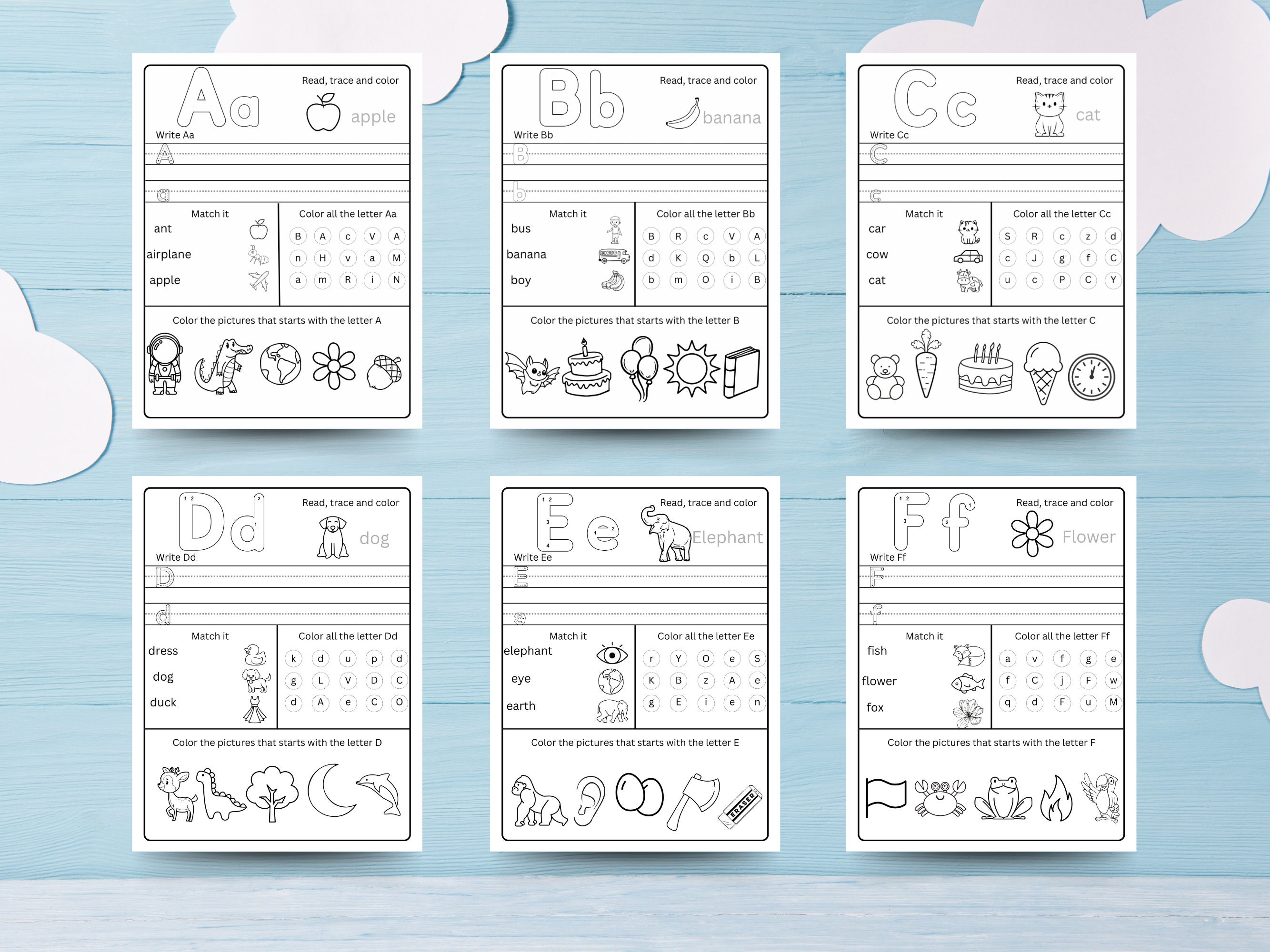Uppercase Alphabet Tracing Practice Worksheet Letter Tracing ...