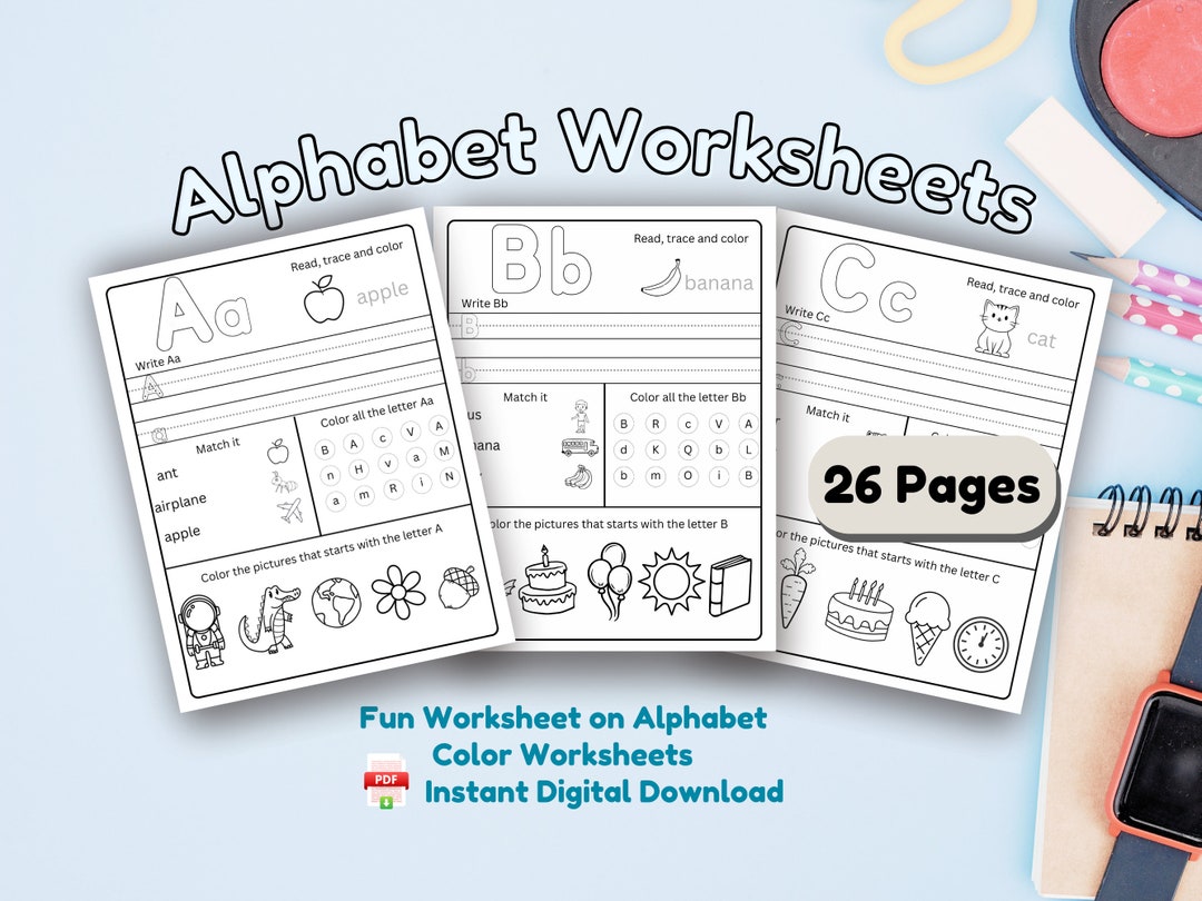 Uppercase Alphabet Tracing Practice Worksheet Letter Tracing ...