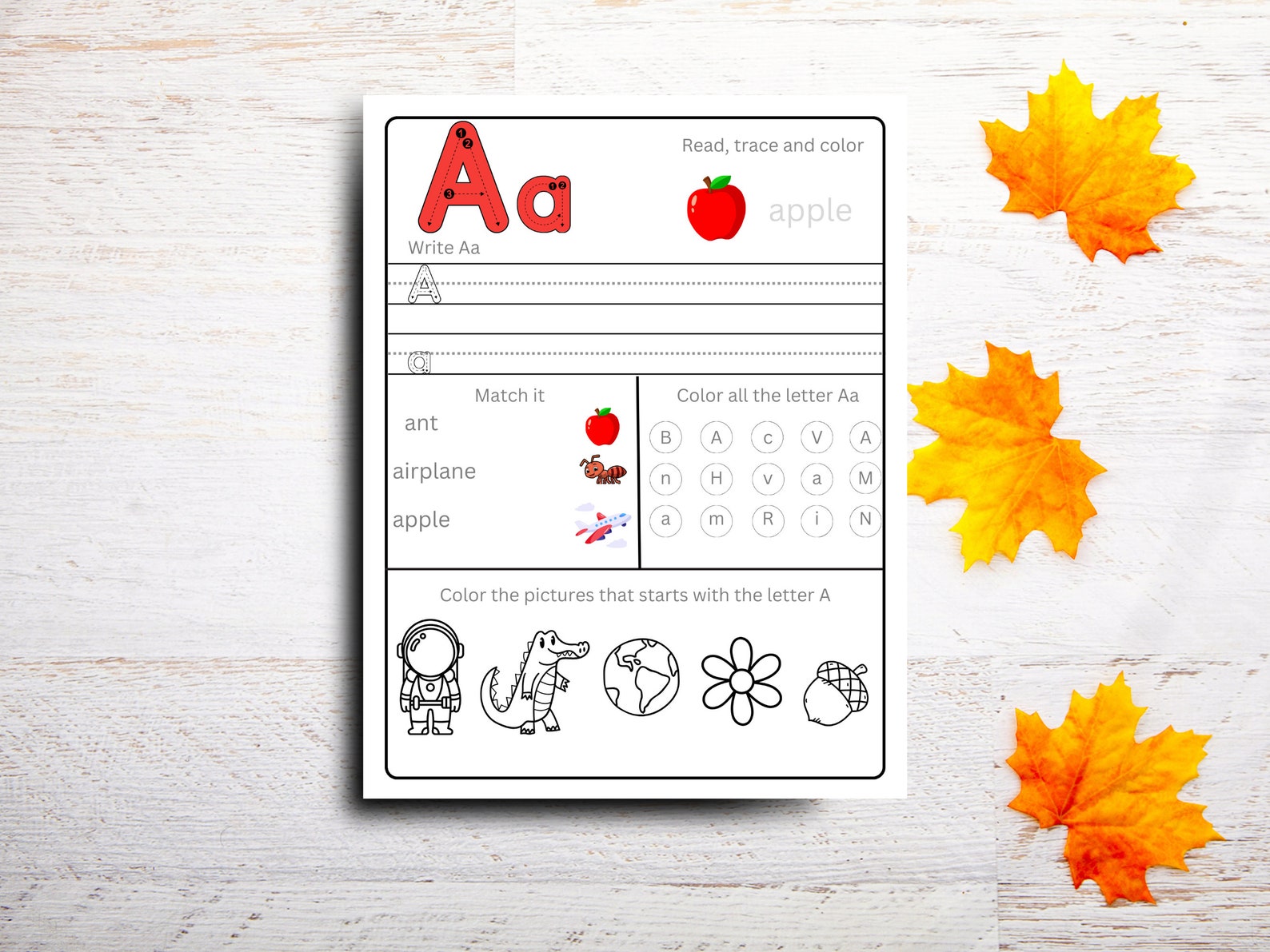 26 Uppercase Lowercase Alphabet Worksheet Learn ABC Tracing Worksheet ...