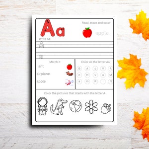 26 Uppercase Lowercase Alphabet Worksheet Learn ABC Tracing Worksheet ...