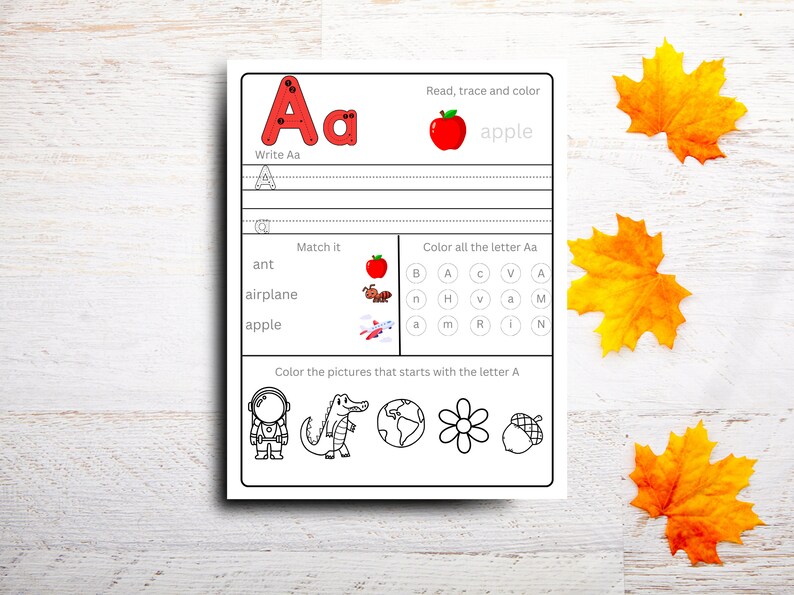 26 Uppercase Lowercase Alphabet Worksheet Learn ABC Tracing Worksheet ...