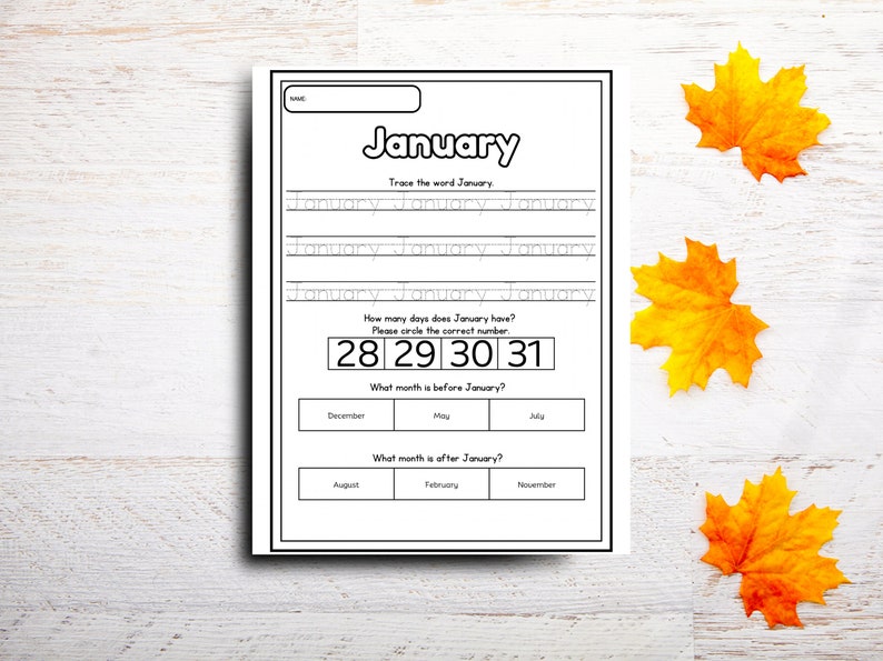 12 Months of the Year Worksheets Printable Months Tracing Worksheets ...