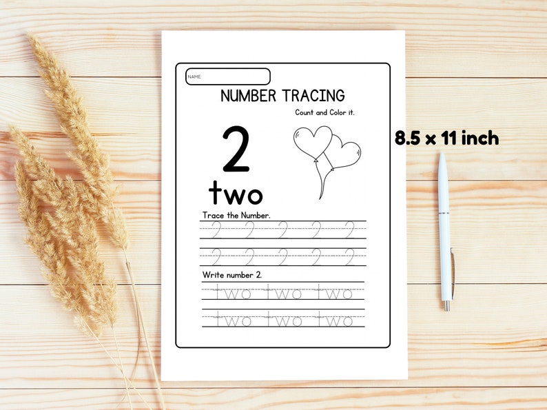 1 to 10 Number Worksheets Printable Number Counting Traceable Practice ...