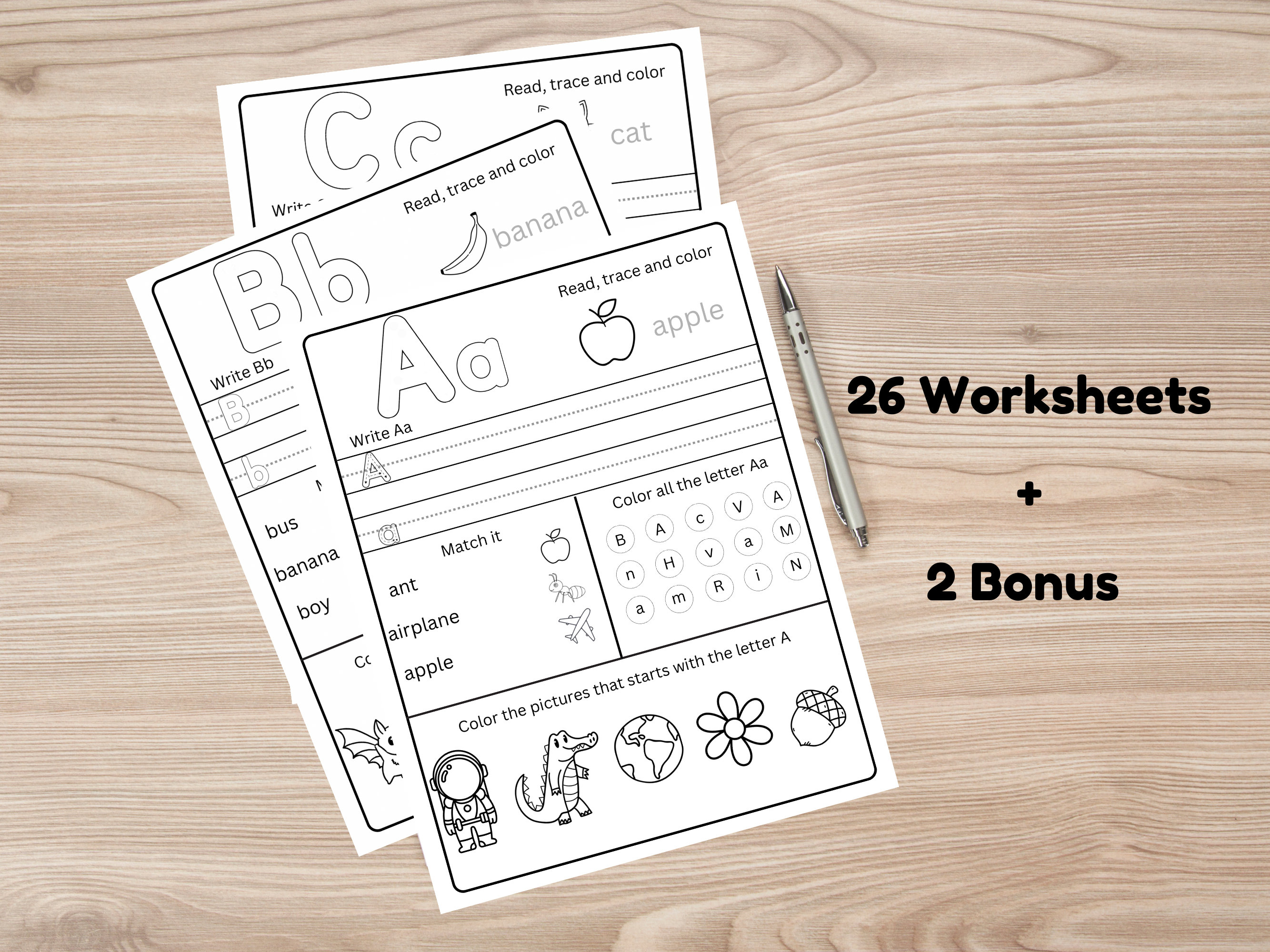 Uppercase Alphabet Tracing Practice Worksheet Letter Tracing ...