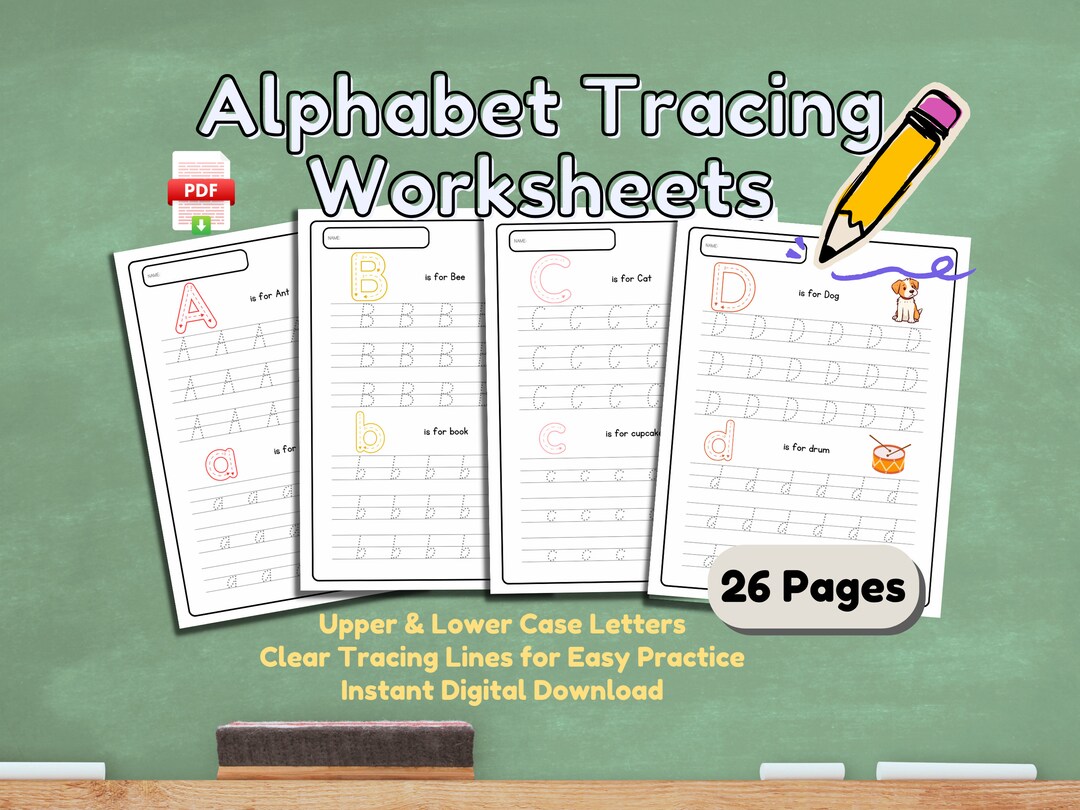 Alphabet Tracing Worksheet ABC Tracing for Kindergarten Alphabet for ...