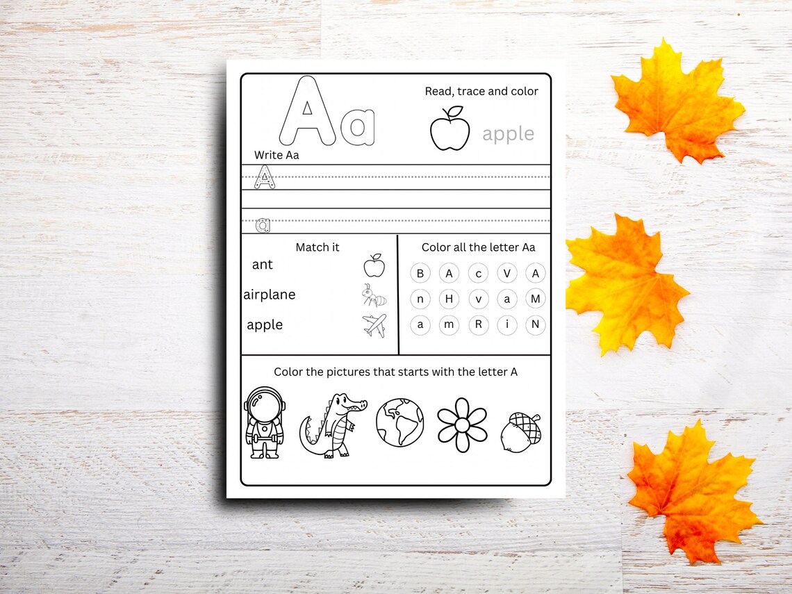 Uppercase Alphabet Tracing Practice Worksheet Letter Tracing ...