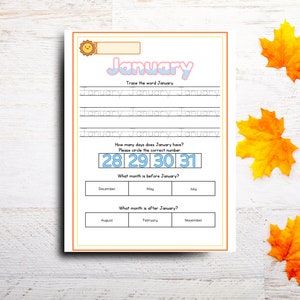 12 Months of the Year Worksheets Printable Months Tracing Worksheets ...
