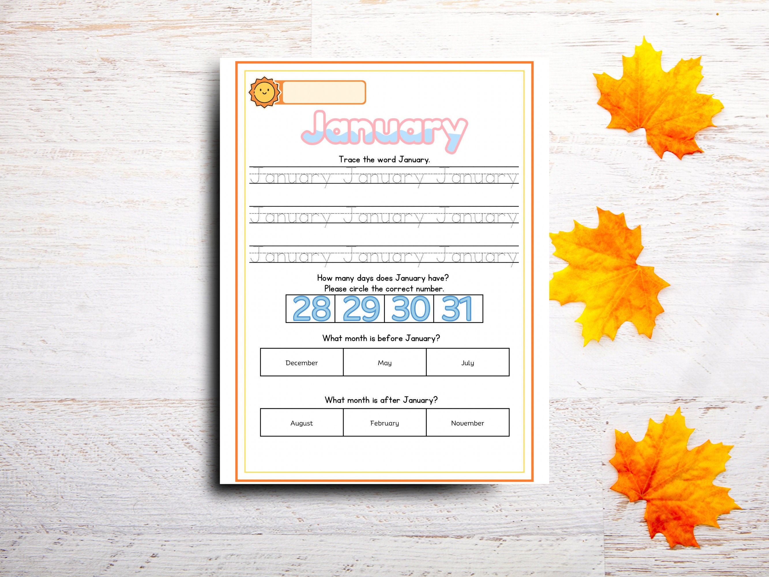 12 Months of the Year Worksheets Printable Months Tracing Worksheets ...