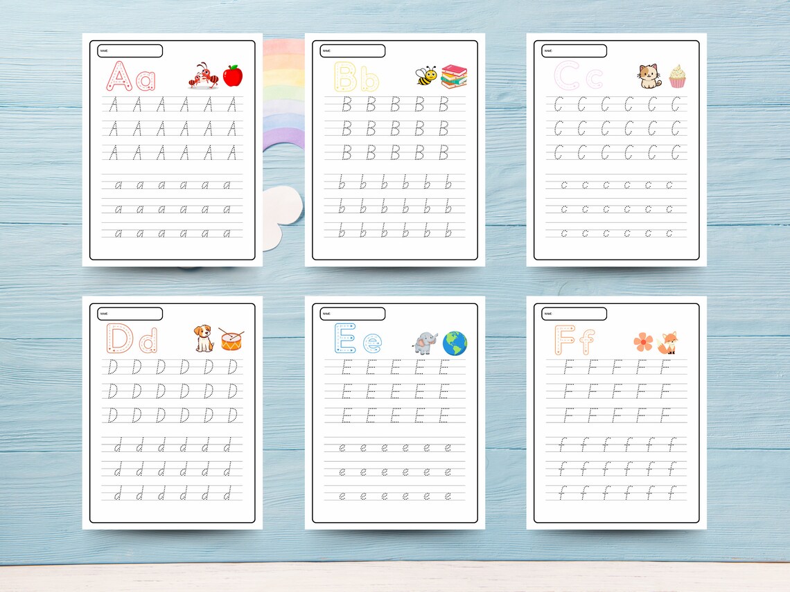 Alphabet Tracing Worksheet ABC Tracing for Kindergarten Alphabet for ...