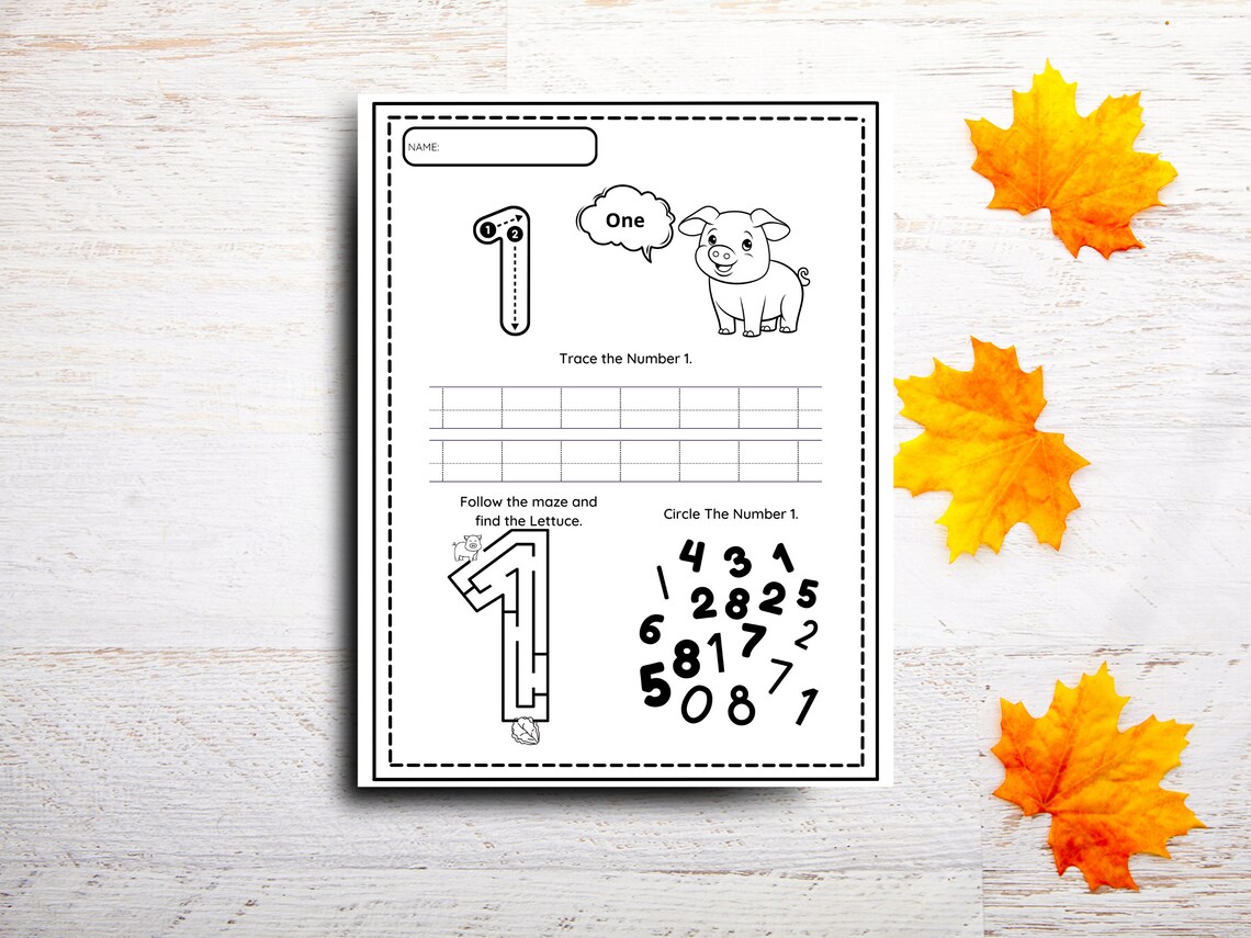 Number Tracing Worksheets for Kids Handwriting Practice for Preschool ...