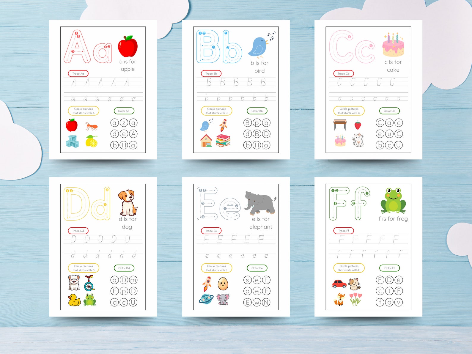 Alphabet 26 Letters Worksheets ABC Tracing Practice Worksheet Preschool ...