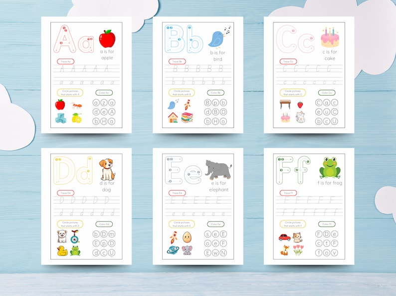 Alphabet 26 Letters Worksheets ABC Tracing Practice Worksheet Preschool ...