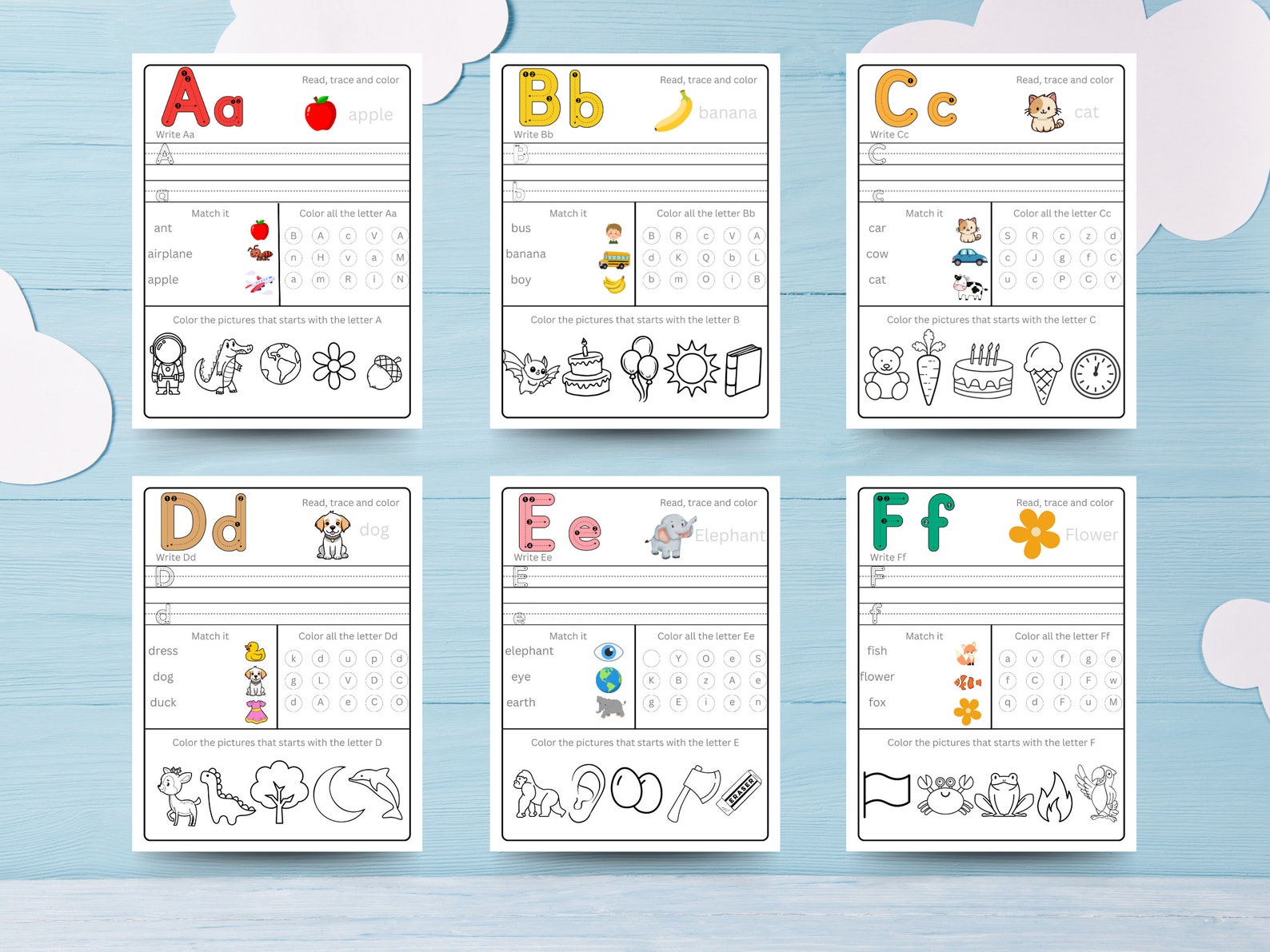 26 Uppercase Lowercase Alphabet Worksheet Learn ABC Tracing Worksheet ...