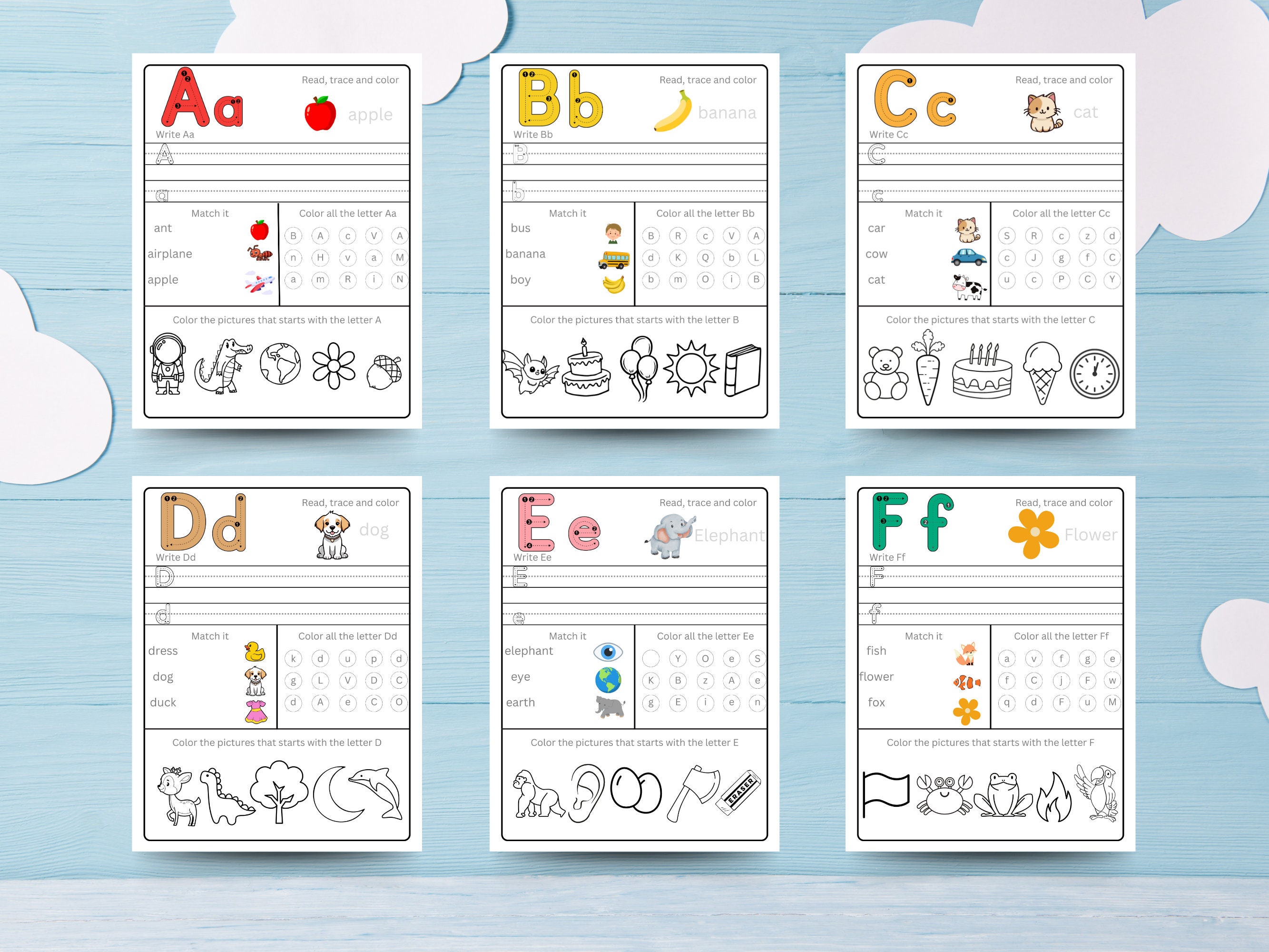 26 Uppercase Lowercase Alphabet Worksheet Learn ABC Tracing Worksheet ...