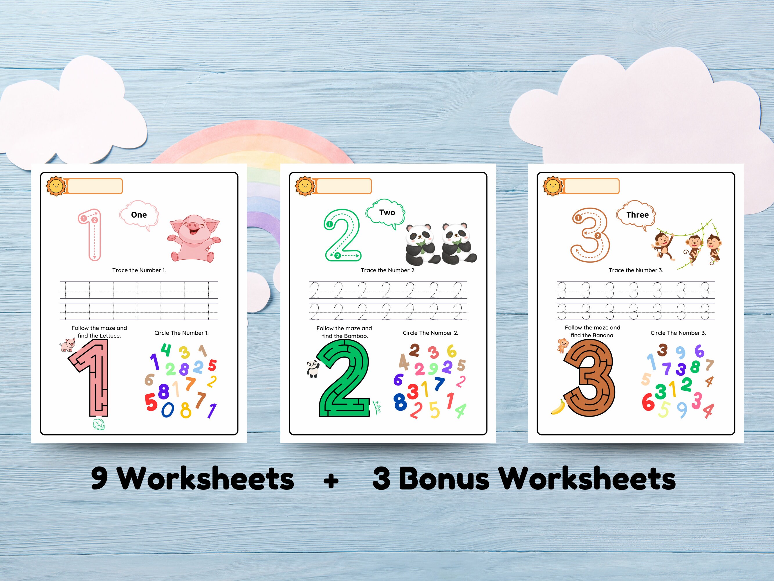 Number Tracing Worksheets Tracing Practice Worksheets Handwriting ...
