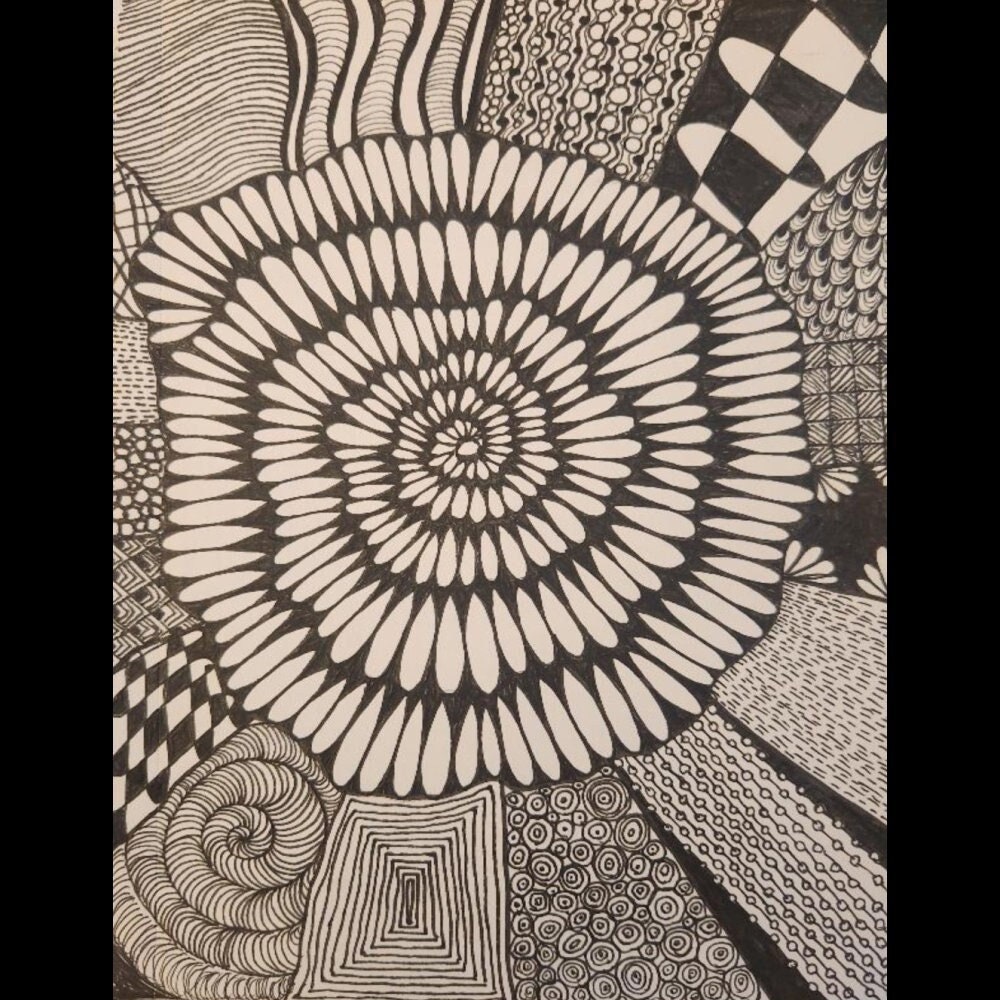 Zantangle Circle- Ink Drawing - Etsy