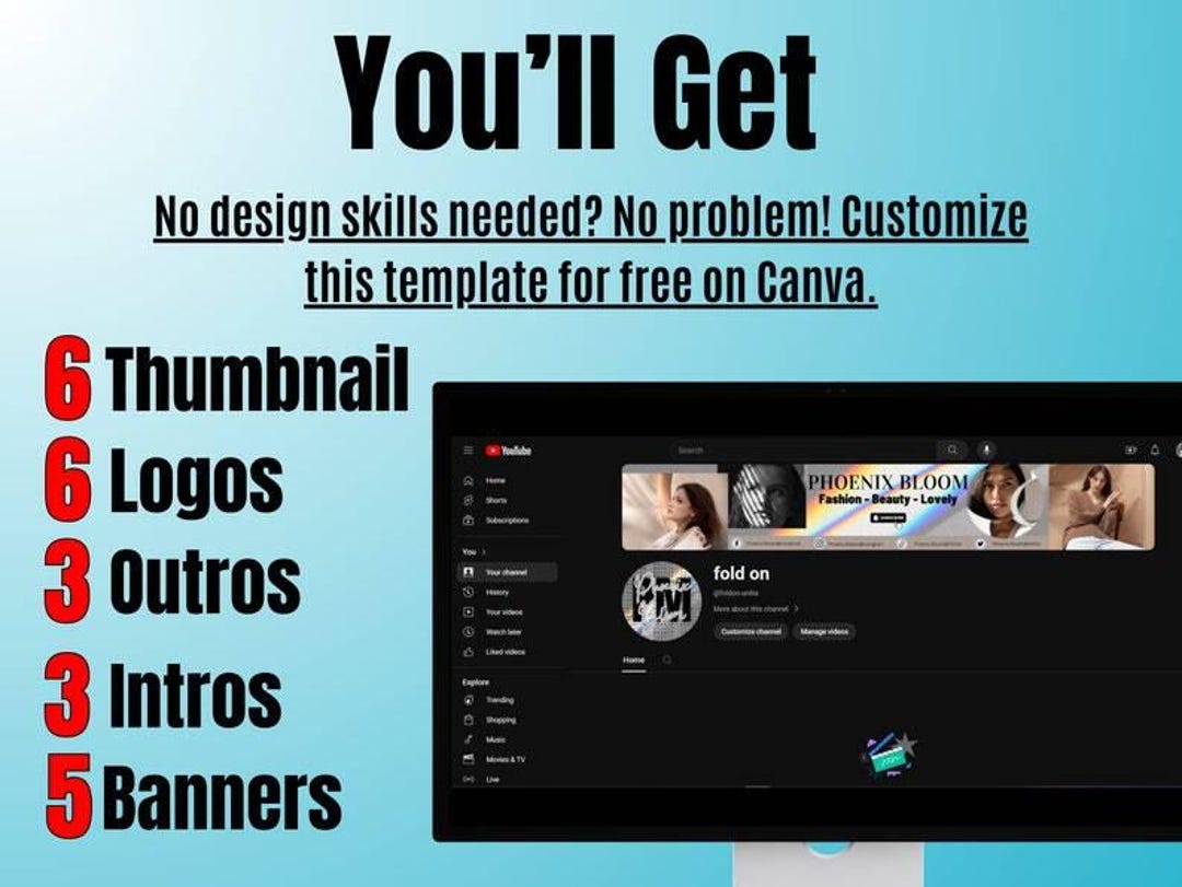 Youtube Branding Kit: Banner, Intro, and Thumbnails Perfect for Youtube ...