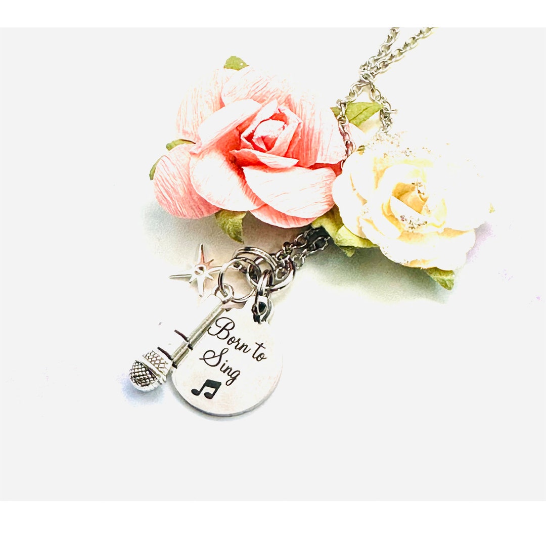 Personalized Gift for Singer, Born to Sing Necklace, Gift Box, Musical ...