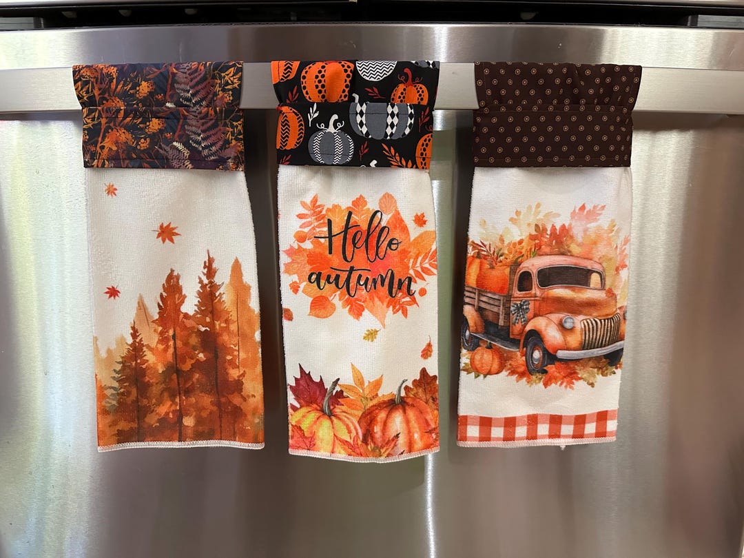 Fall Themed Kitchen Towel/hanging Kitchen Towel/fall Decoration/autumn ...