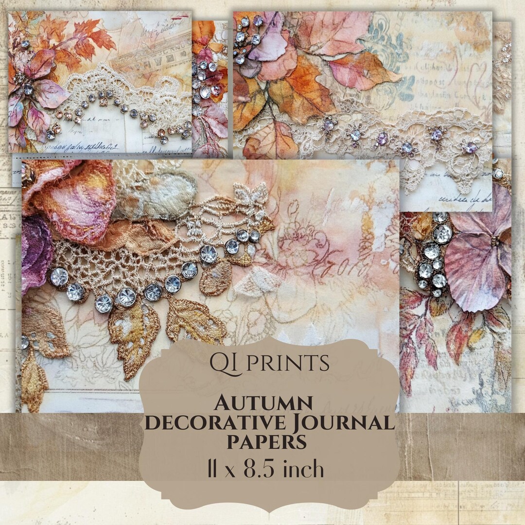 Autumn Decorative Journal Papers, Floral Print, Journal Papers, Autumn ...
