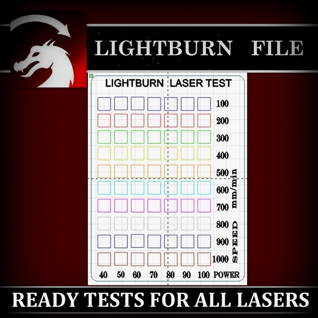 Lightburn Laser Test Card, Engraving and Cutting Material Test, SVG-DXF ...