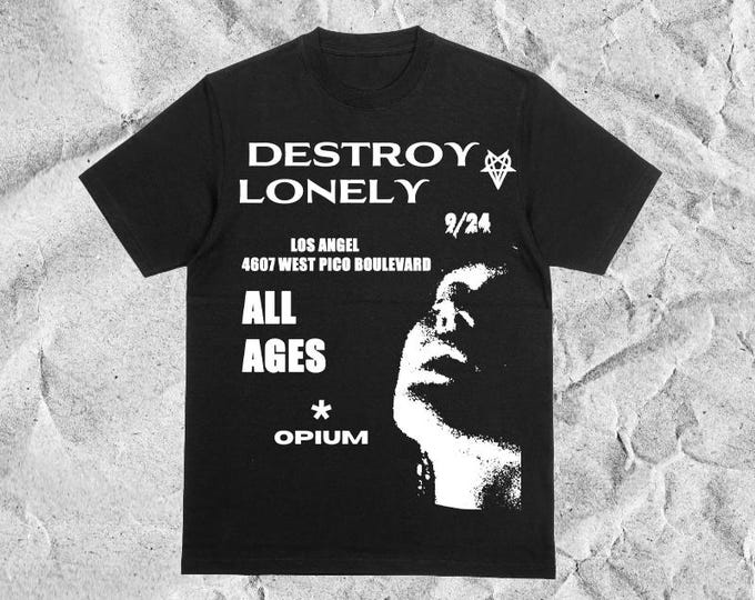 Destroy Lonely No Stylist Cotton Tee Shirt - Etsy