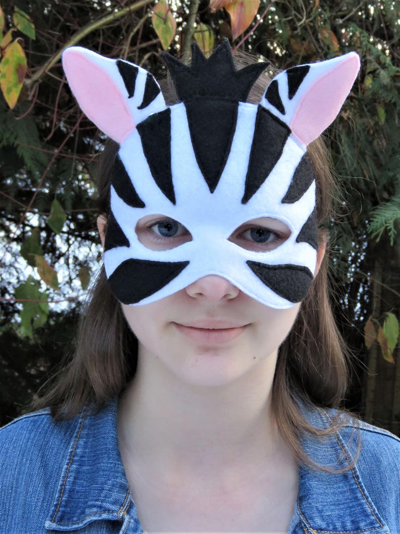 Felt Zebra Mask Zebra Costume Safari Animal Mask Zoo - Etsy