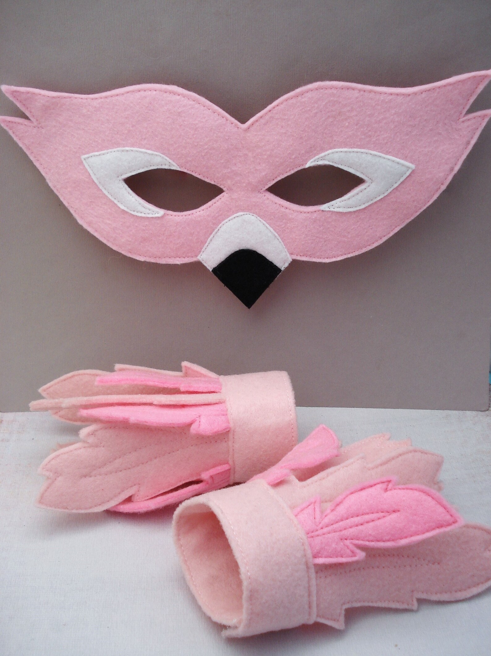 Pink Flamingo Mask Set Flamingo Feather Cuffs Flamingo - Etsy