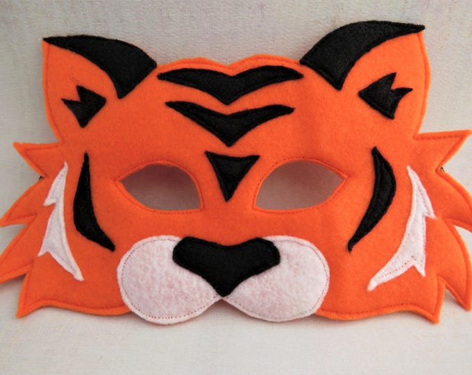 Felt Tiger Mask - Orange Tiger Mask - Cat Mask - Tiger Costume ...