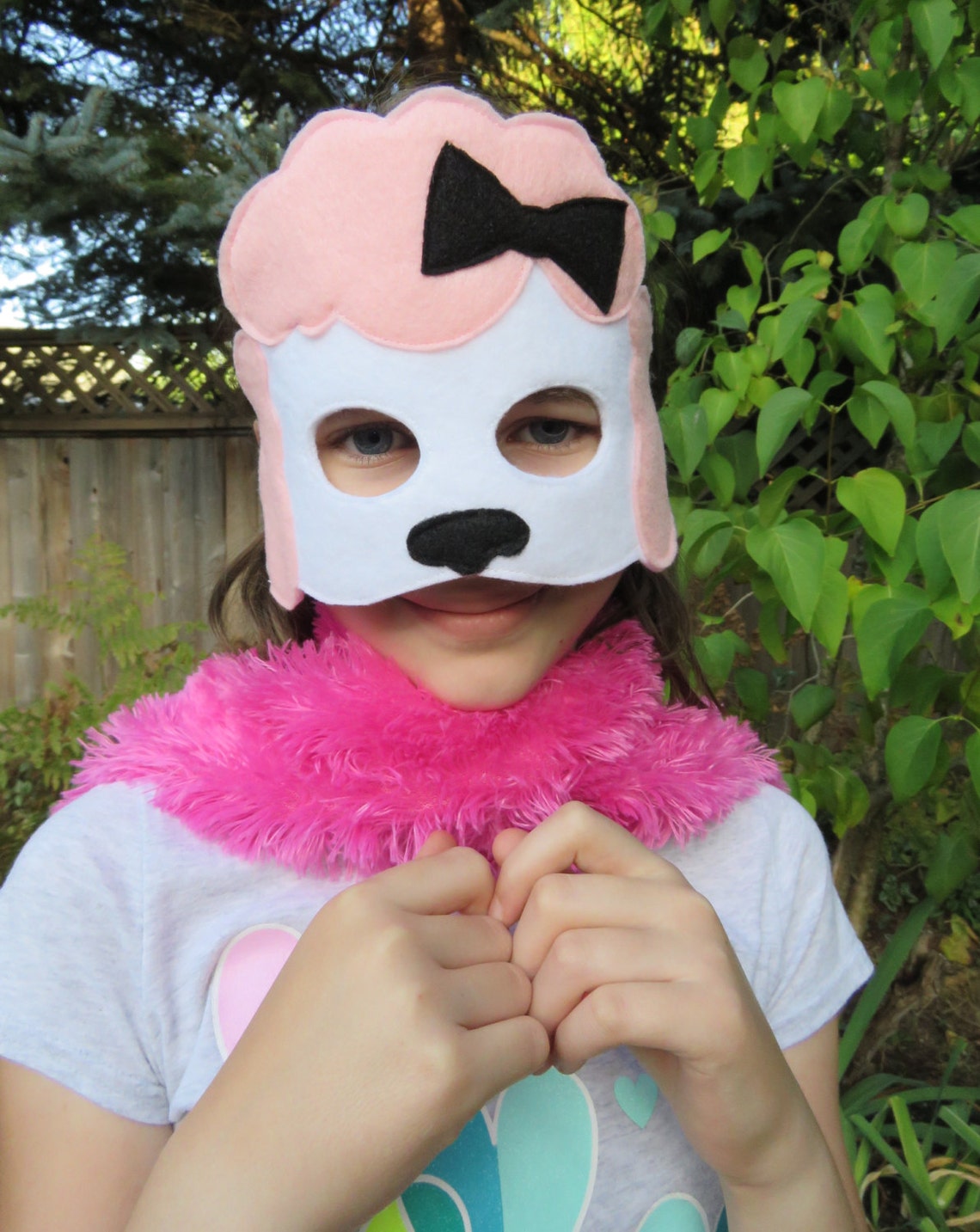 Pink Poodle Mask - Dog Mask - French Poodle - Dog Costume - Animal Mask ...