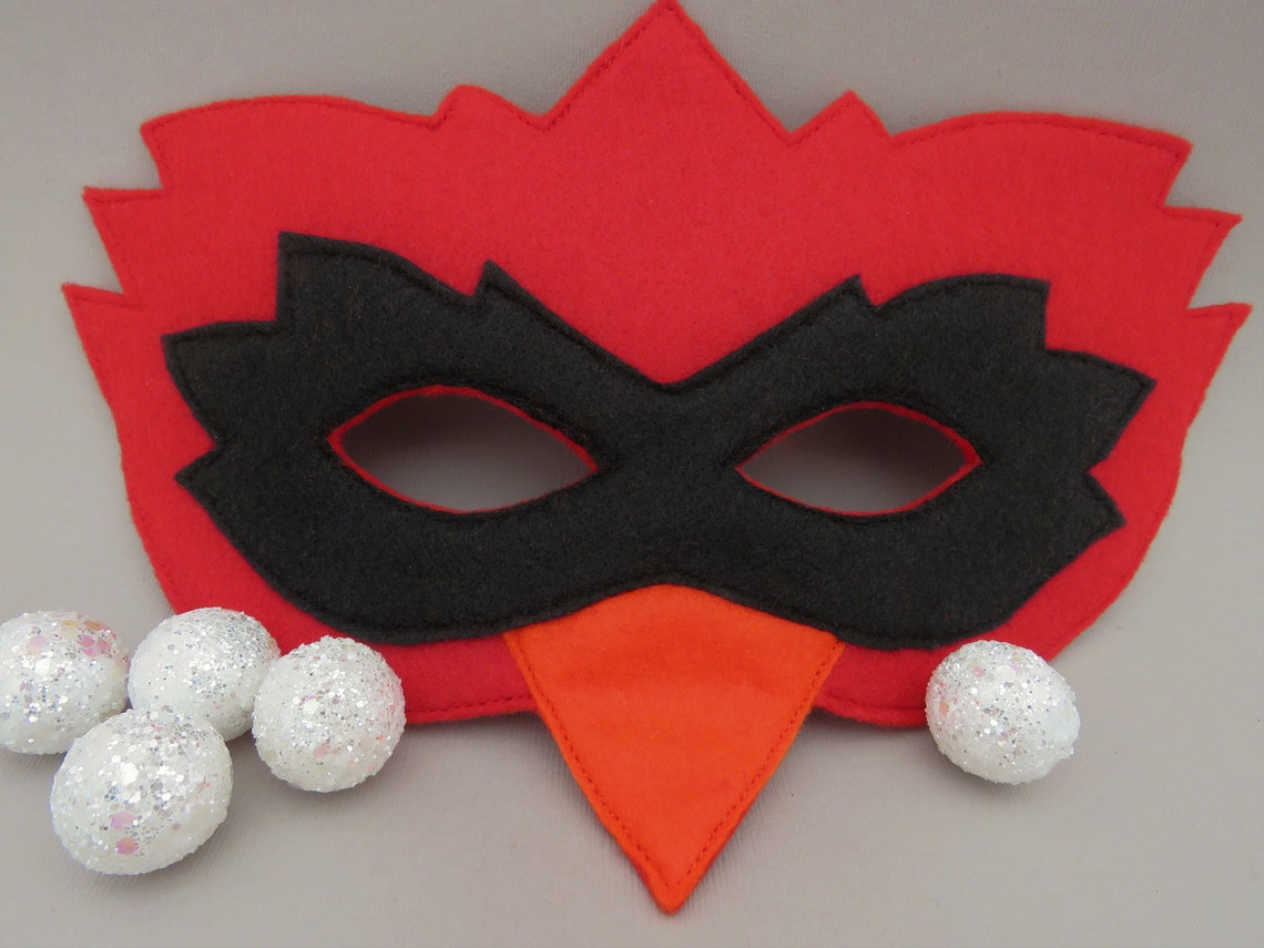 Felt Cardinal Mask - Bird Mask - Cardinal Costume - Red Bird ...