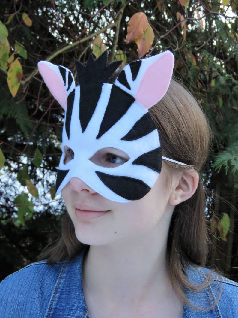 Felt Zebra Mask Zebra Costume Safari Animal Mask Zoo | Etsy