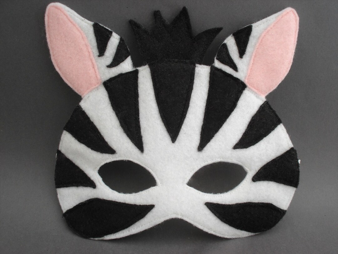 Felt Zebra Mask - Zebra Costume - Safari Animal Mask - Zoo Animal Mask ...