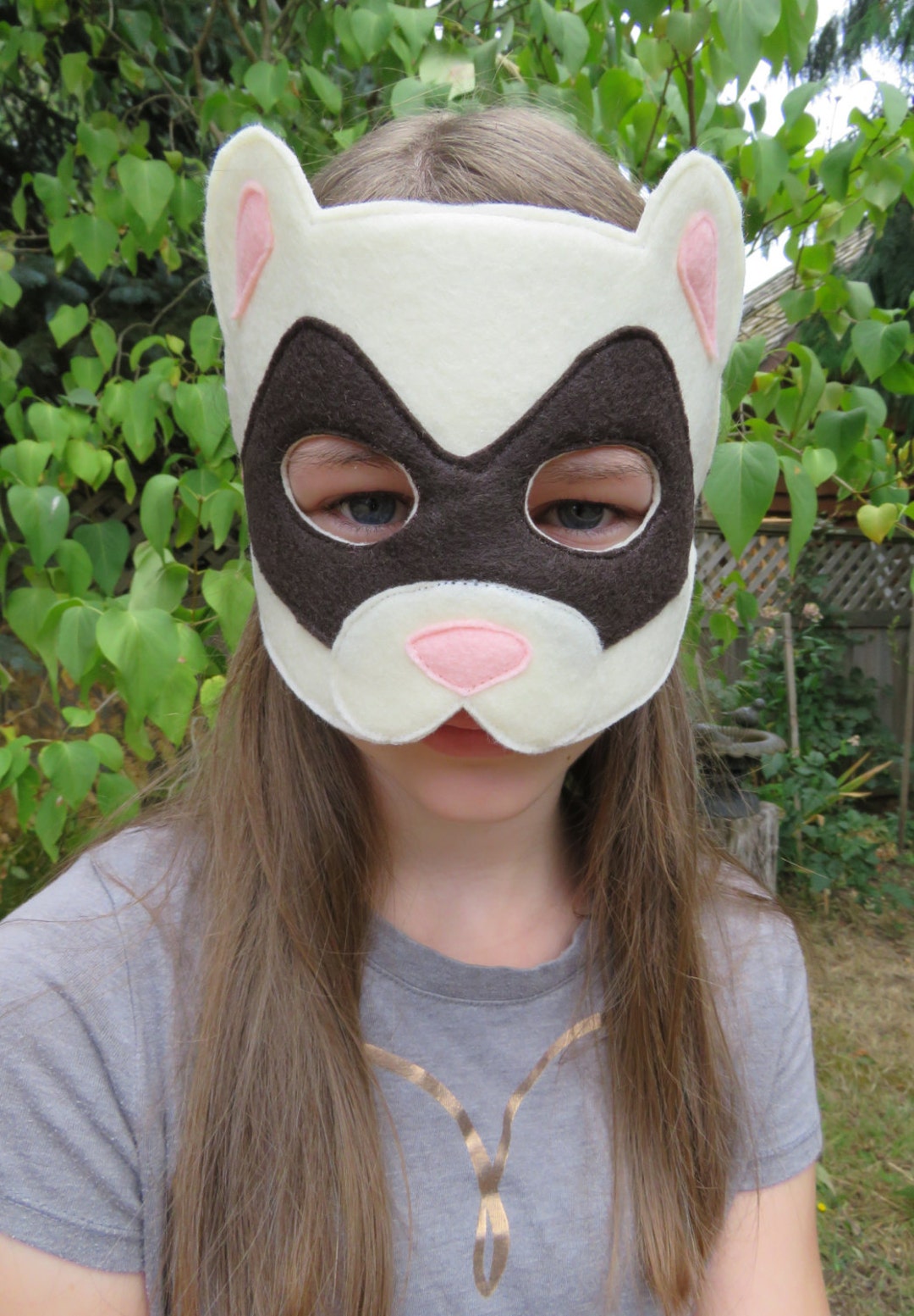 Ferret Mask - Weasel Mask - Woodland Animal Costume - Pretend Play ...