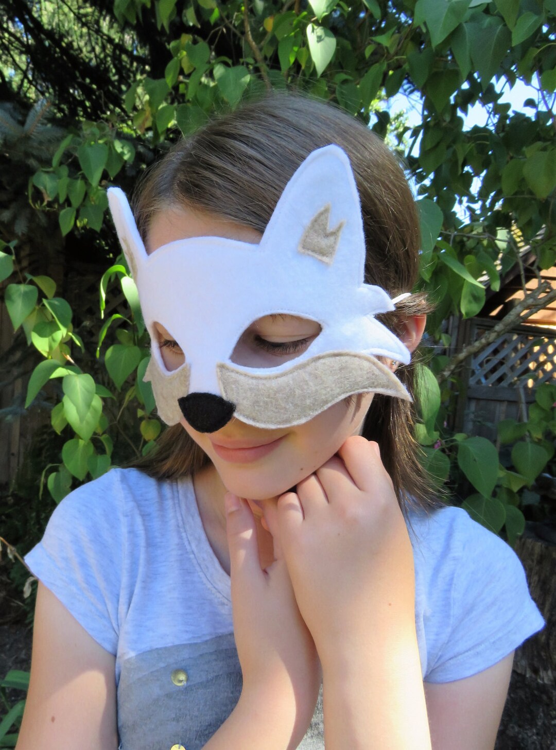 Arctic Fox Mask - Fox Mask - Arctic Wolf - Fox Costume - Woodland ...