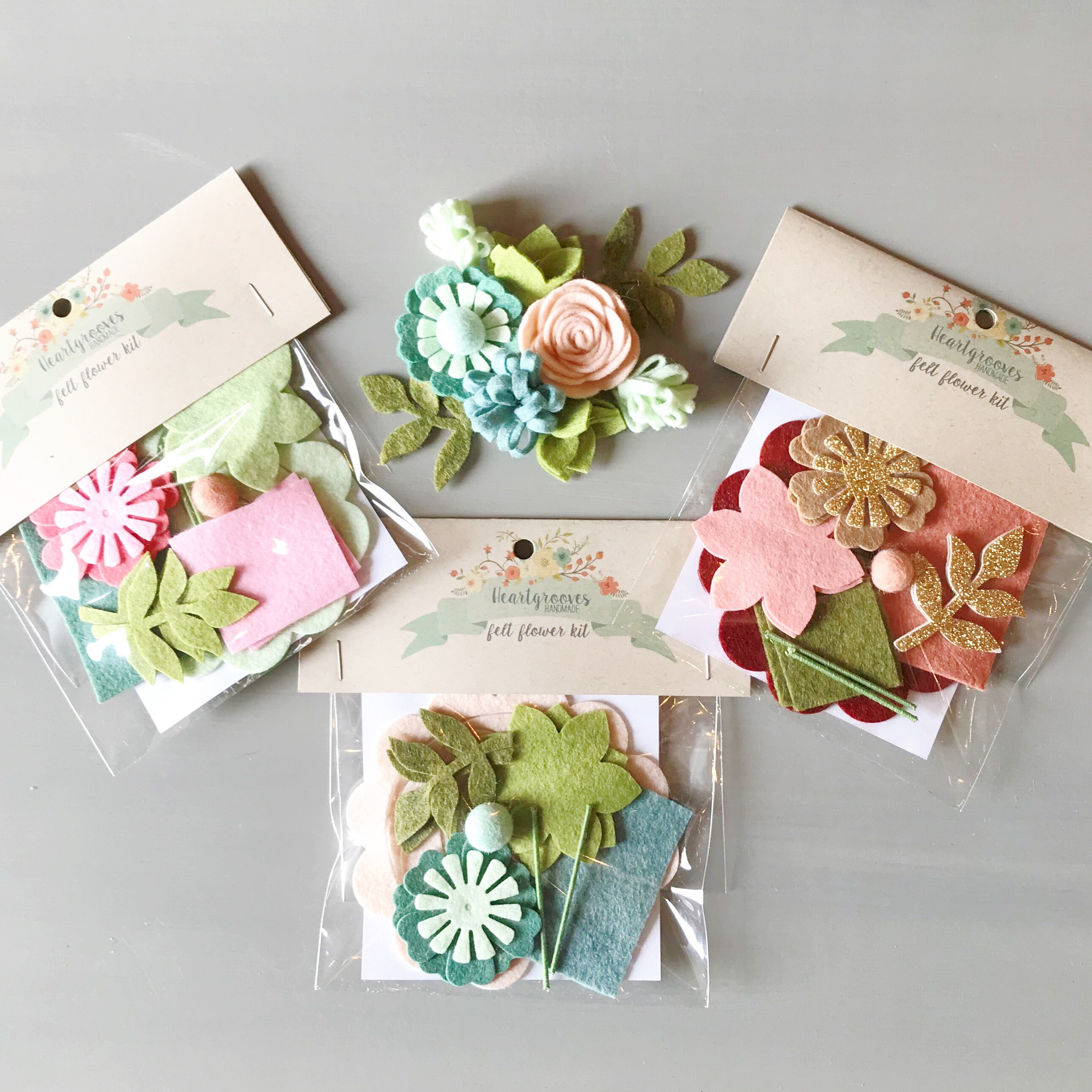 Mini Felt Flower Craft Kit Succulent - Etsy