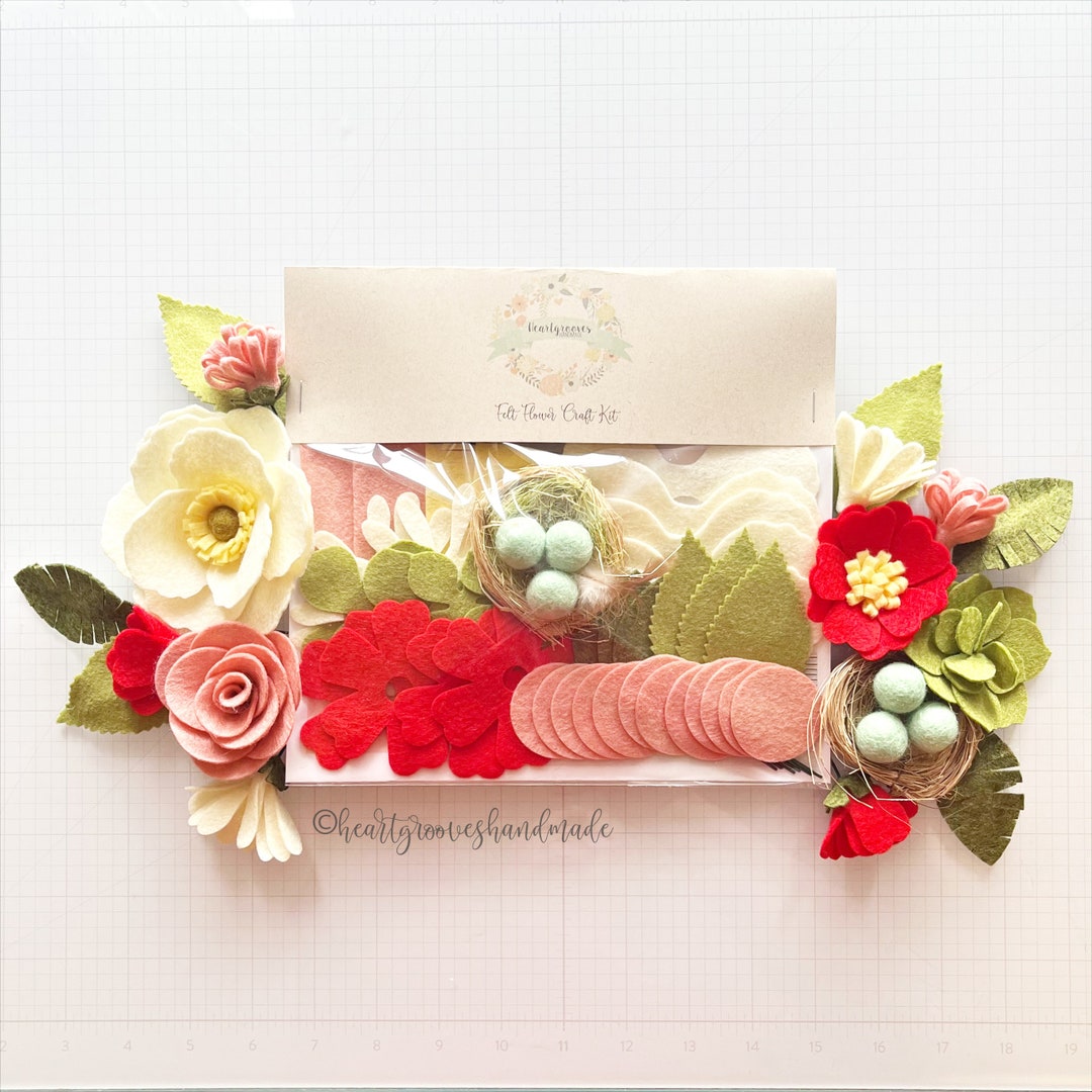Felt Flower Craft Kit | Spring Poppy - Etsy