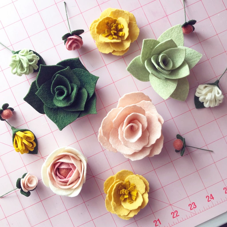 Felt Flower Craft Kit Blush Forest - Etsy