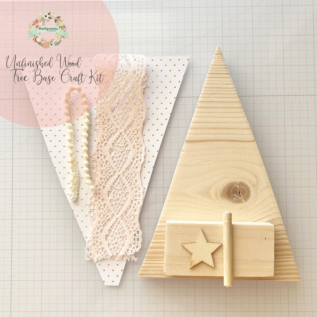 Unfinished Wood Tree Base Craft Kit 10 Inches Tall - Etsy