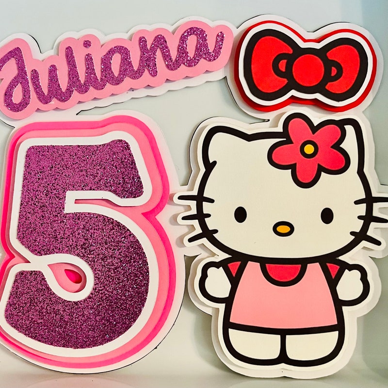 Hello Kiitty Cake Topper - Etsy