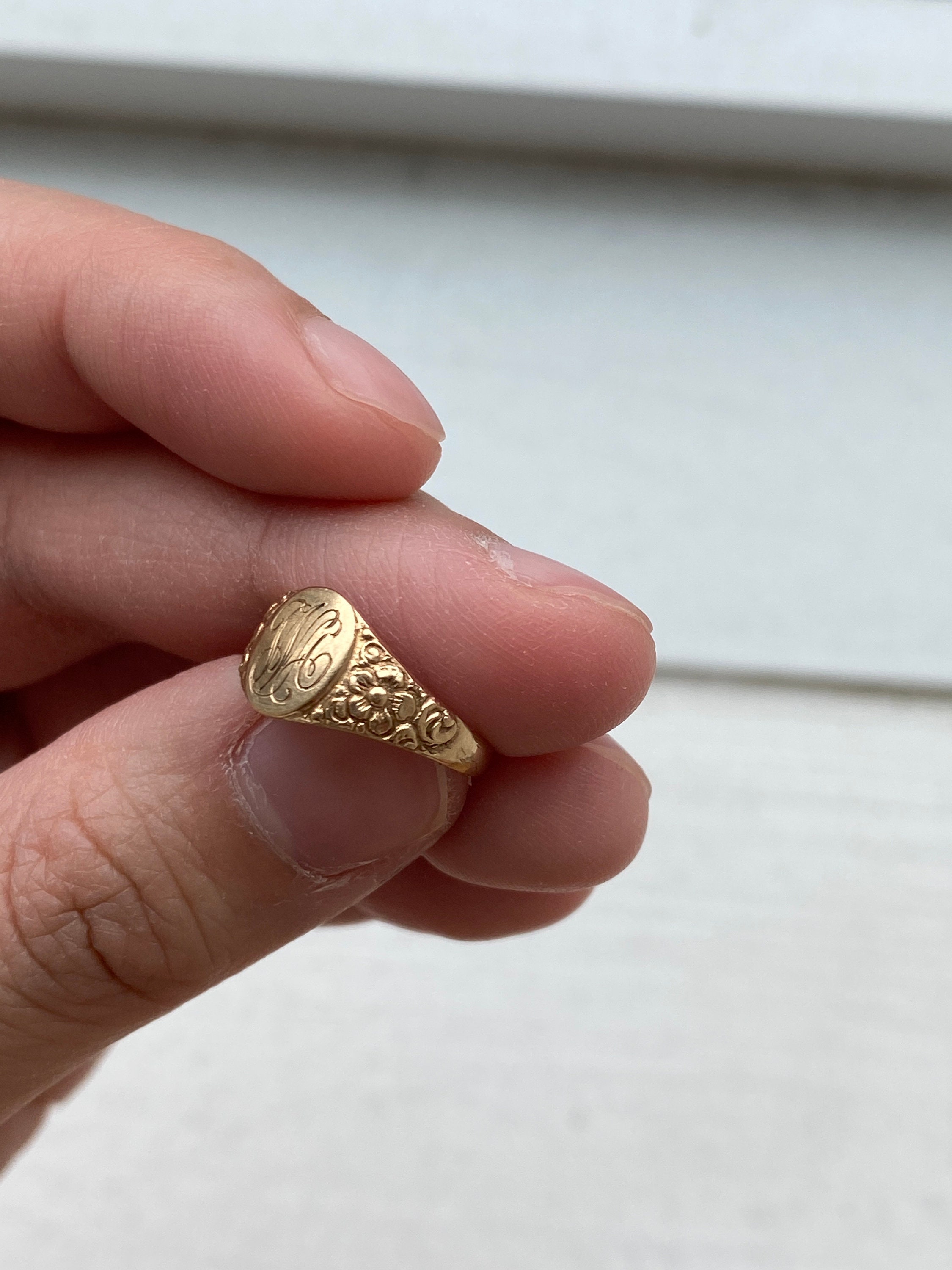 Antique Baby Forget-me-not Signet Ring 10k Solid Gold victorian Era - Etsy