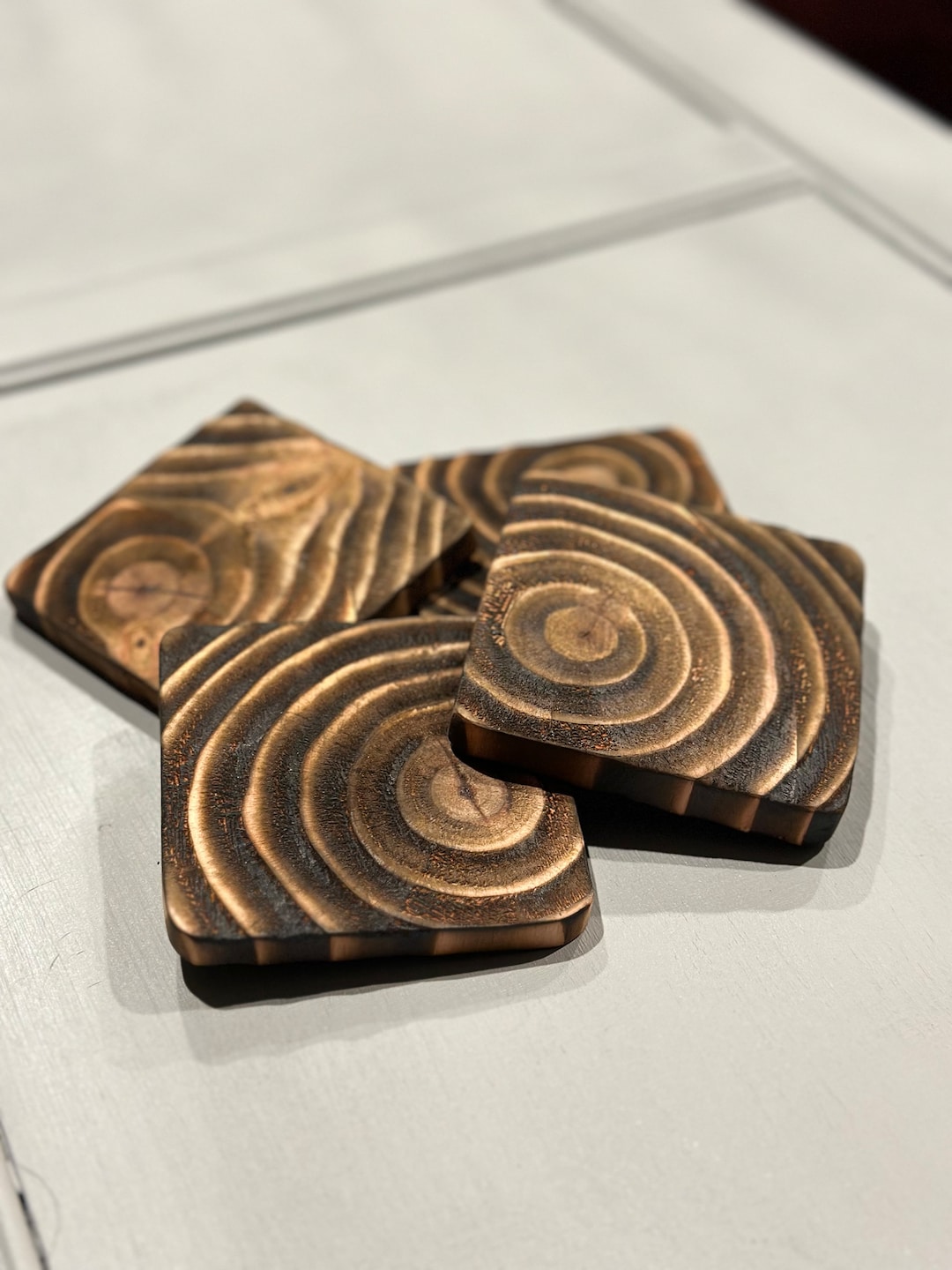 Rustic Burnt Wood Coasters - Etsy