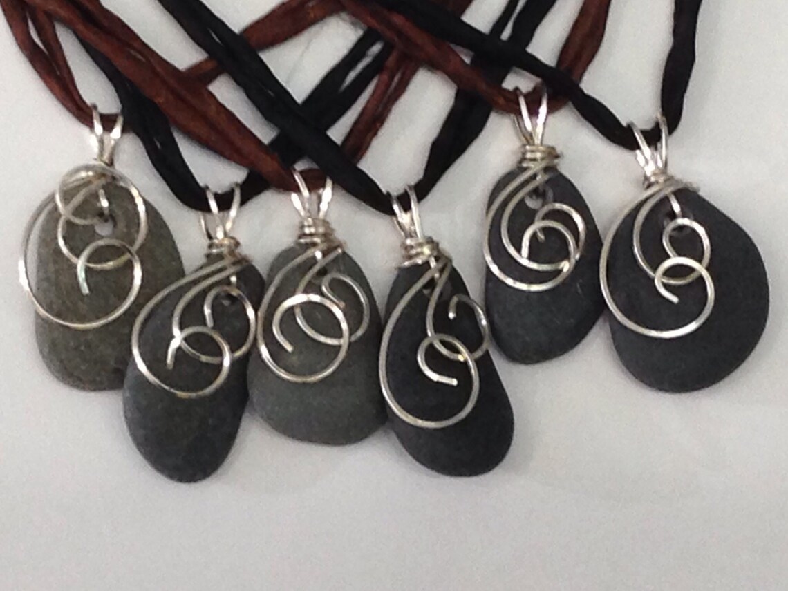 Handcrafted Lake Superior Basalt Drop Necklace – Unique Natural Stone ...