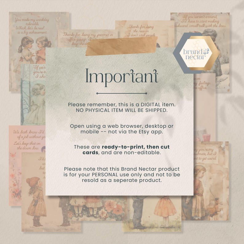 Printable SASSY APPRECIATION Cards, VINTAGE Co-worker Thank You Notes ...