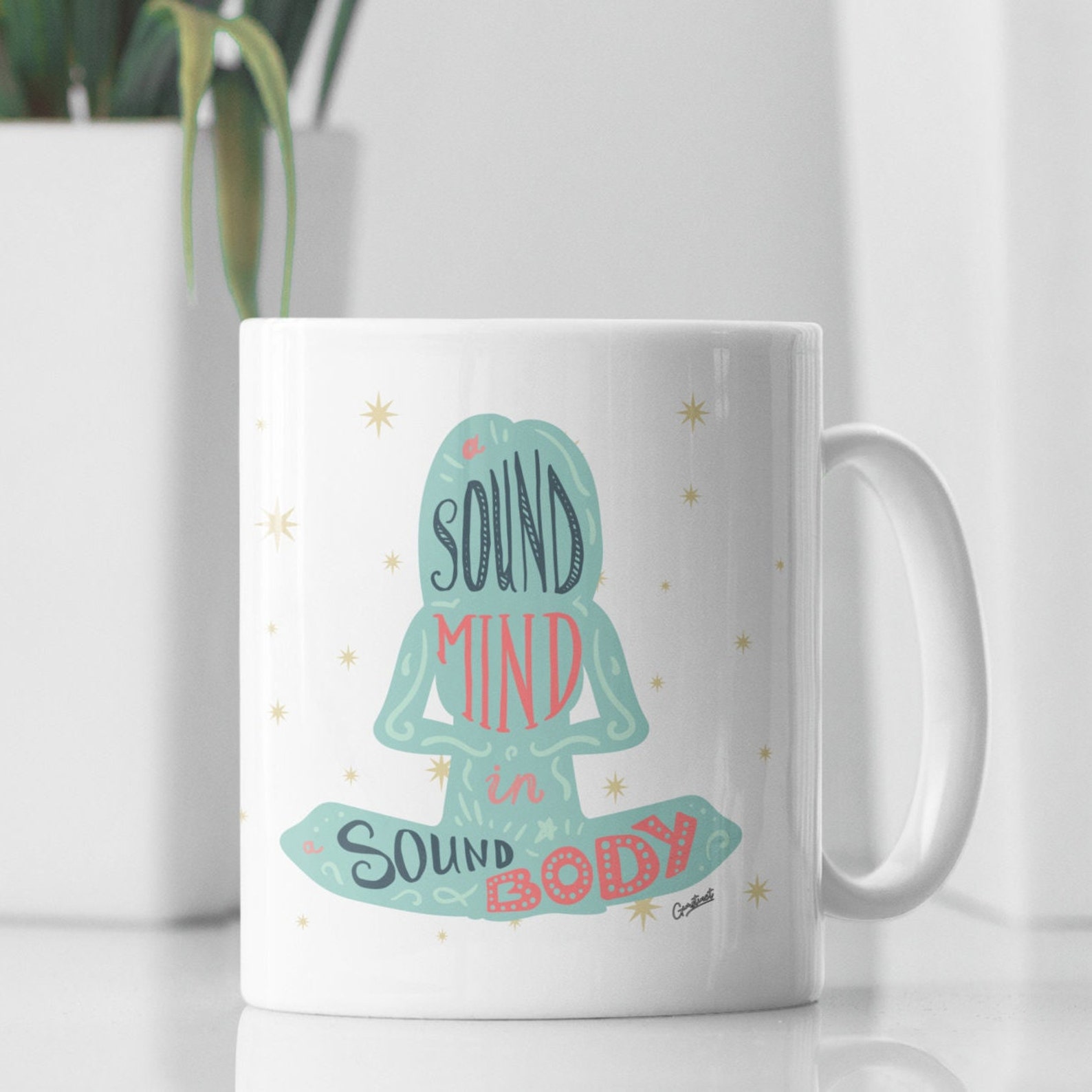 Mental Health Inspirational Mug Yoga Mindfulness Gift Idea Self Care ...