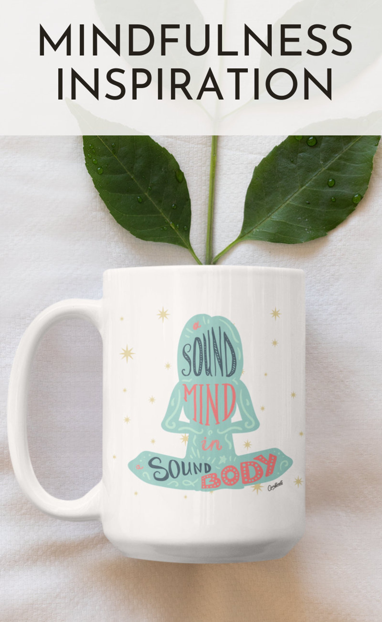 Mental Health Inspirational Mug Yoga Mindfulness Gift Idea Self Care ...