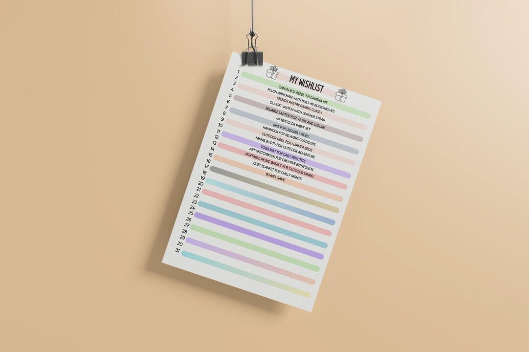 Wishlist Tracker Printable Tracker A5 Journal Page Wishlist Log Gift ...