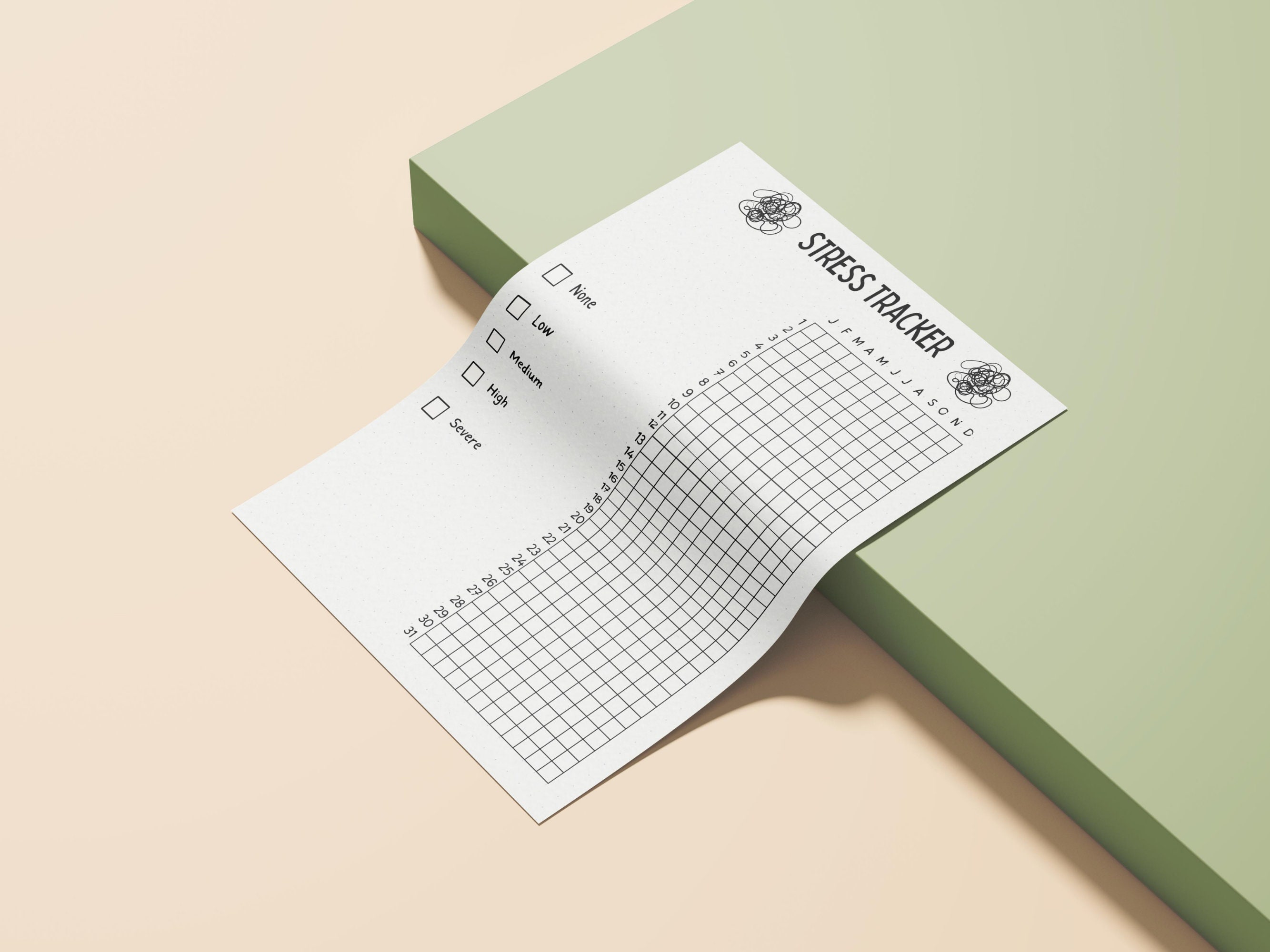 Stress Tracker Printable Tracker A5 Journal Page Stress Log Stress ...